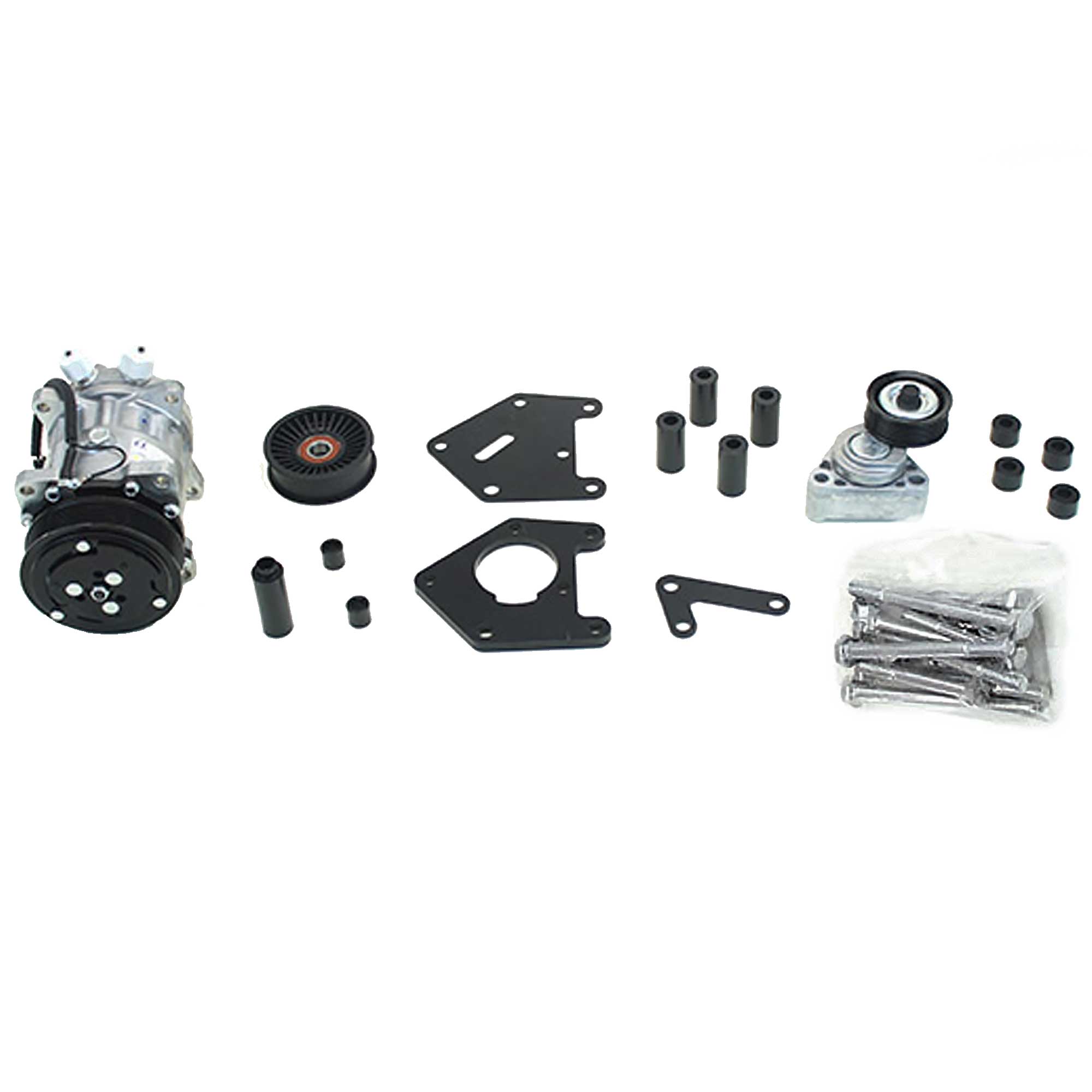 High Mount AC Compressor Drive w/Compressor - Long | BRP Hot Rods